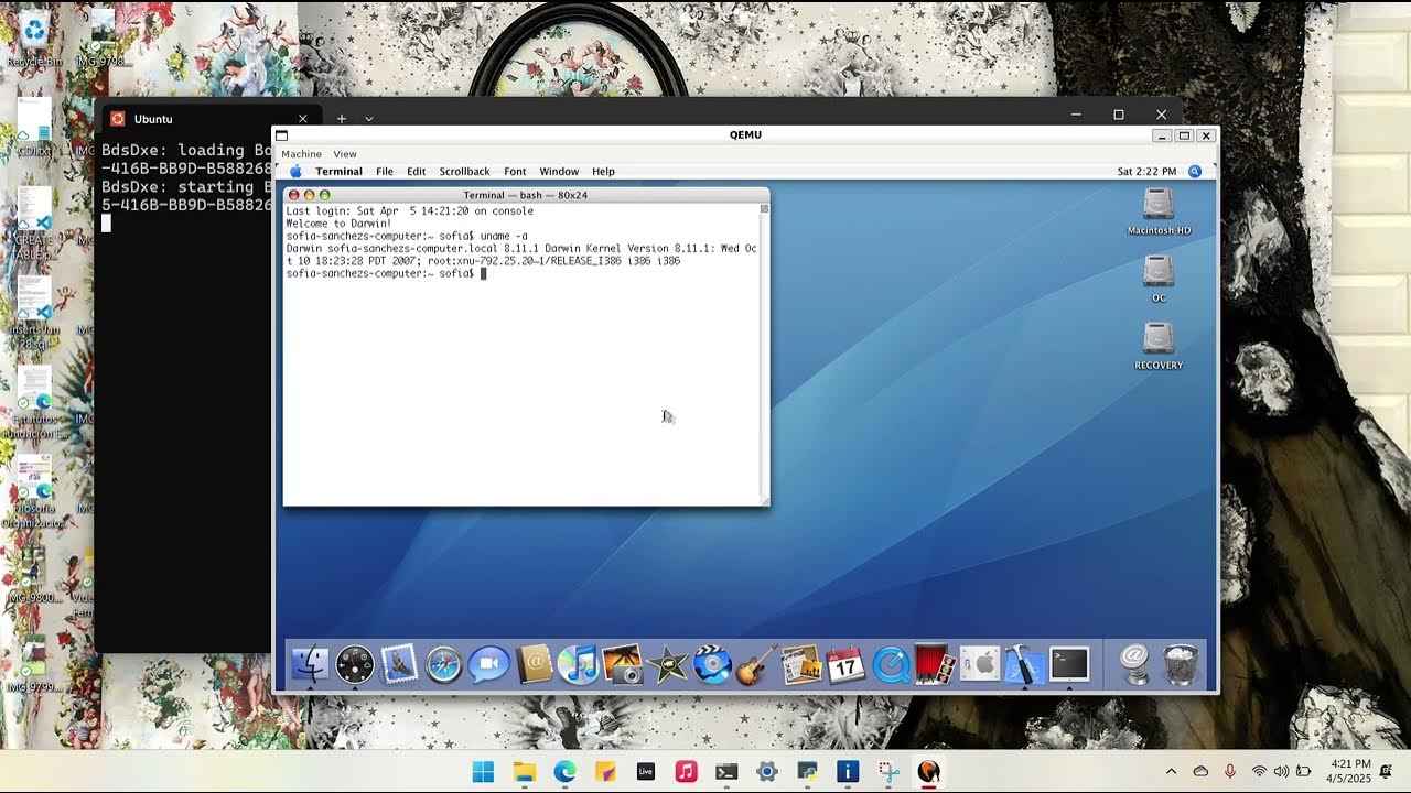 Mac OS X Tiger 10.4.11 running on QEMU VM - YouTube