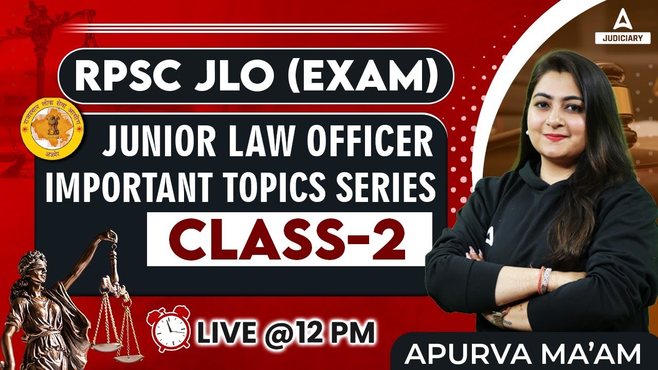 Rajasthan JLO Exam 2023 | Junior Law Officer Exam | Imp Topics | By Apurva Vats Ma’am - YouTube