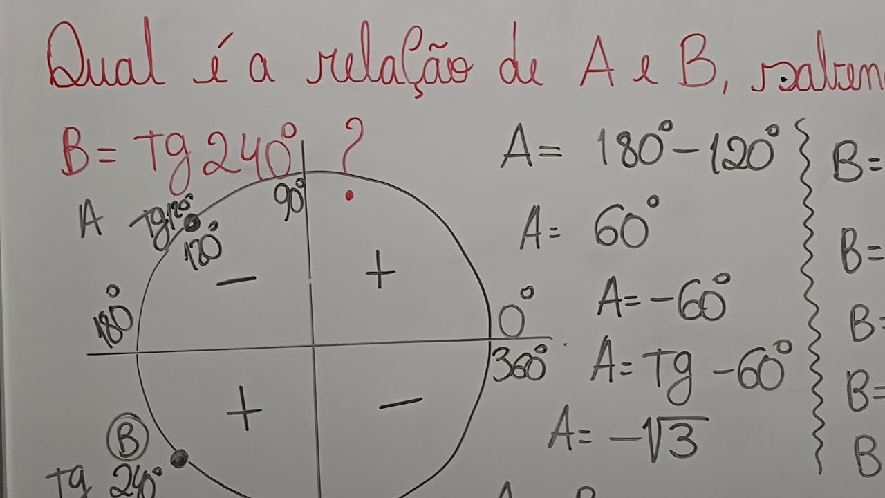 EXERCÍCIO 9 SOBRE TRIGONOMETRIA ÂNGULOS NOTÁVE TG DE 120° GRAUS E TG DE ...
