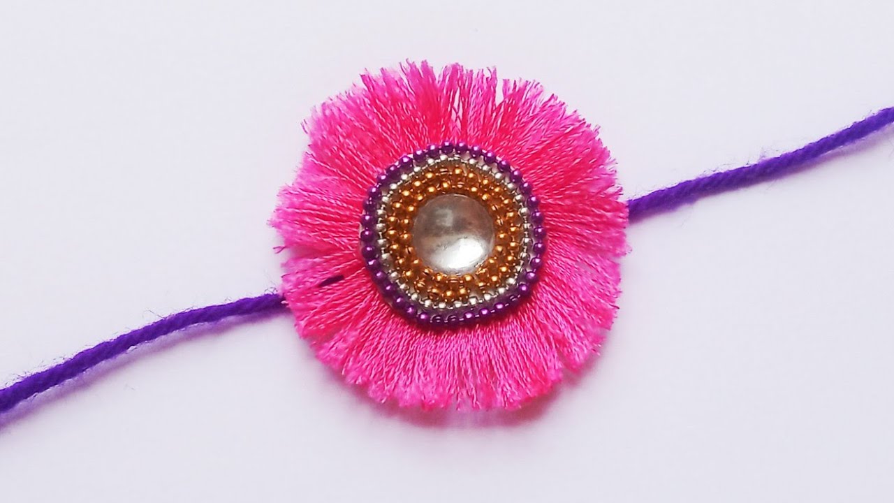 Silk Thread rakhi making at home | How to make beautiful rakhi at home ...