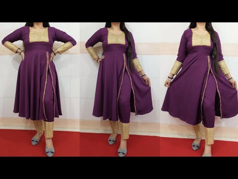 Side Slits Umbrella Kurti/Frock Cutting And Stitching/ चाक वाली फ्रॉक ...