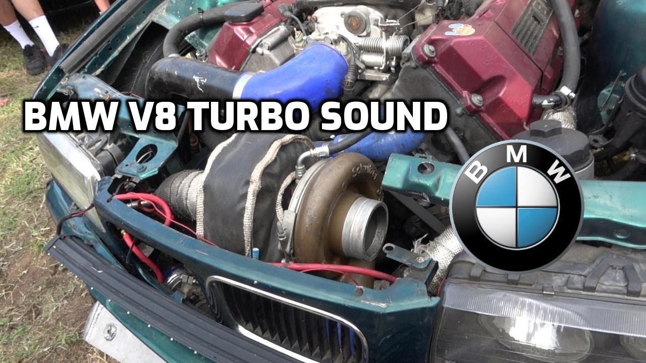 BMW E36 35i V8 M62B35 turbo engine sound and turbo whistle - YouTube
