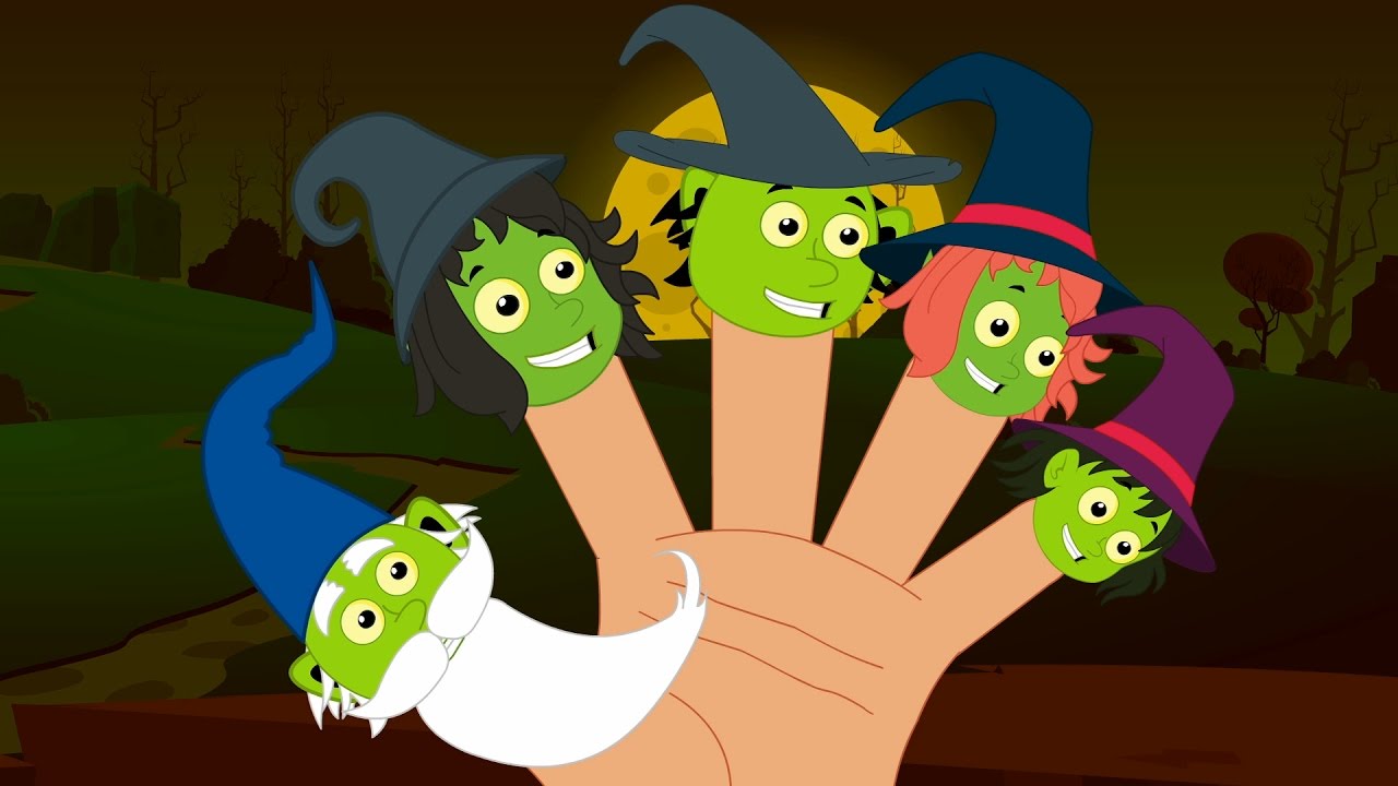 Witch Finger Family | Five Little Witches | Scary Rhymes | Kids Songs ...