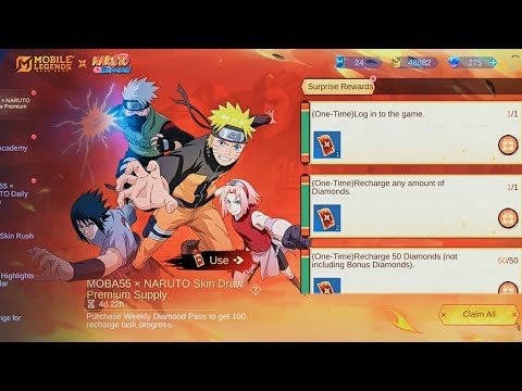 Draw in 2 Accounts Mlbb X NARUTO premium supply phase 2 Draw Guide ...