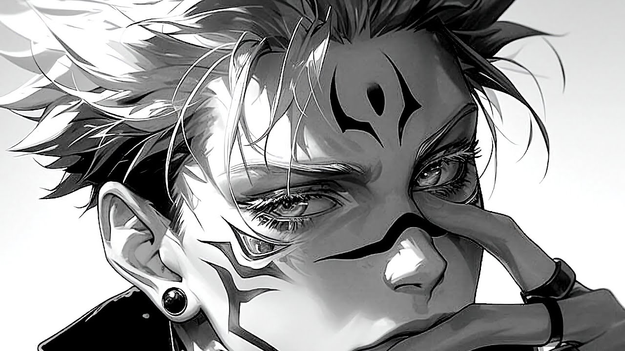 Final shading to sukuna sketch . - YouTube