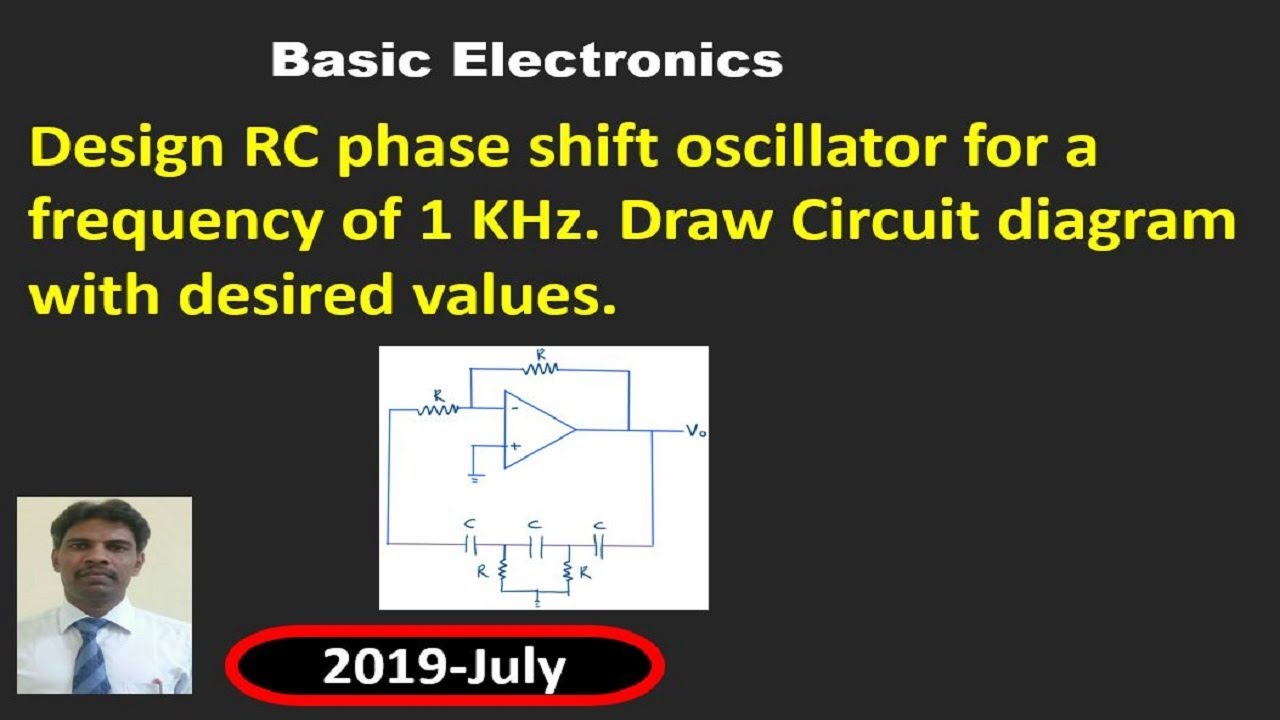 Design of RC phase shift oscillator for 1KHz - YouTube