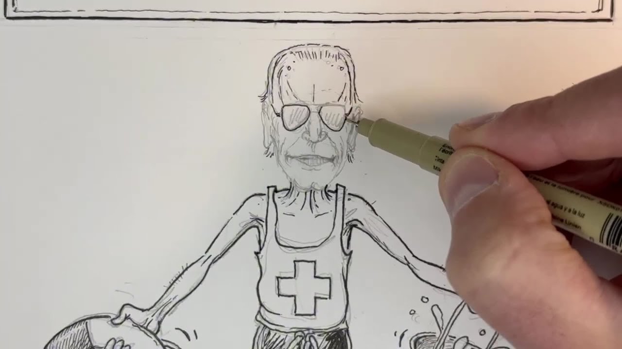 Adam Zyglis: The Lifesaver Cartoon Time-lapse - YouTube