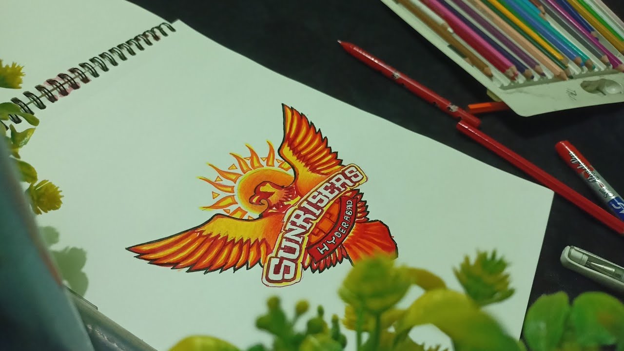 How to draw 🔅Sunrisers Hyderabad logo 🟠srh🟠#srh @SunrisersIPL - YouTube