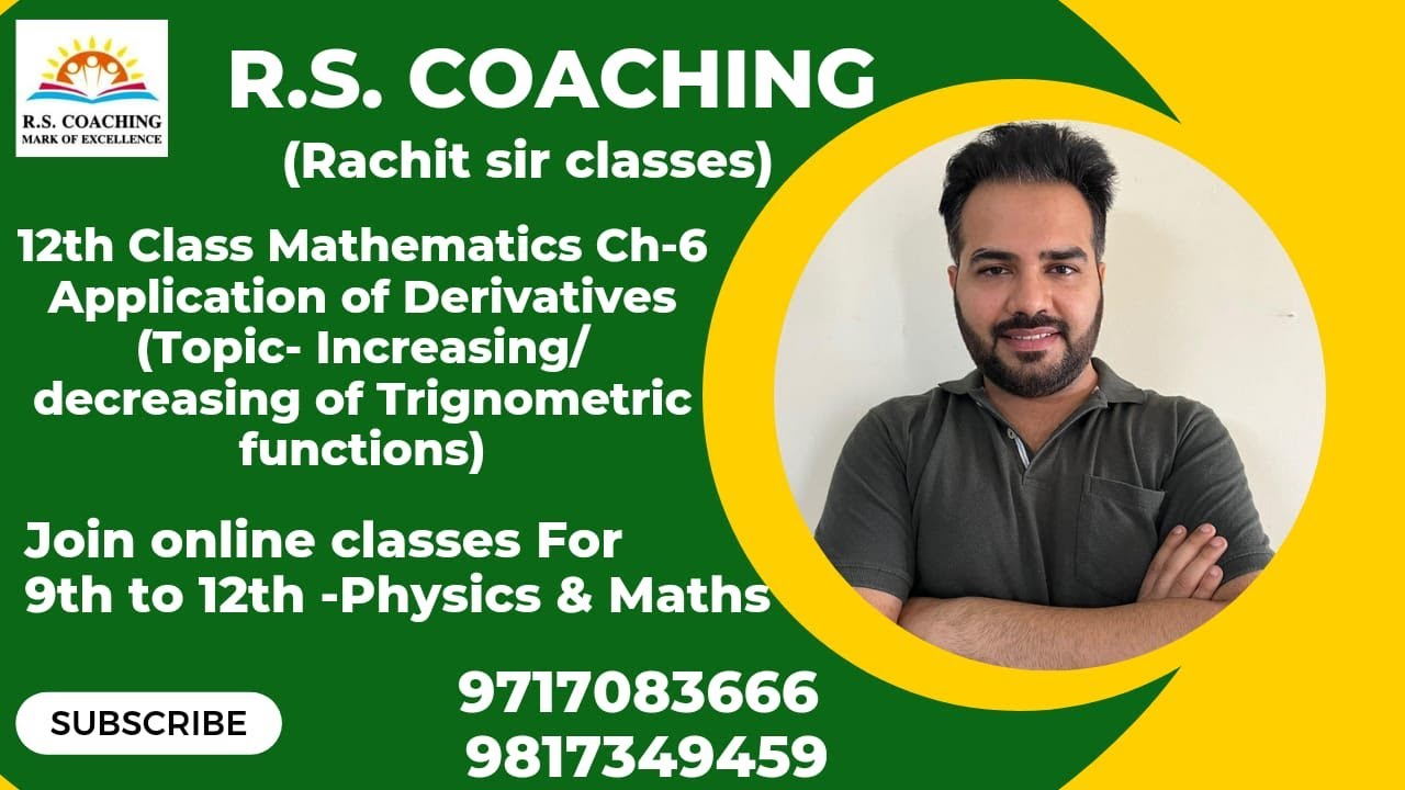 12th Class Mathematics ch-6 AoD Increasing/Decreasing of trigo ...