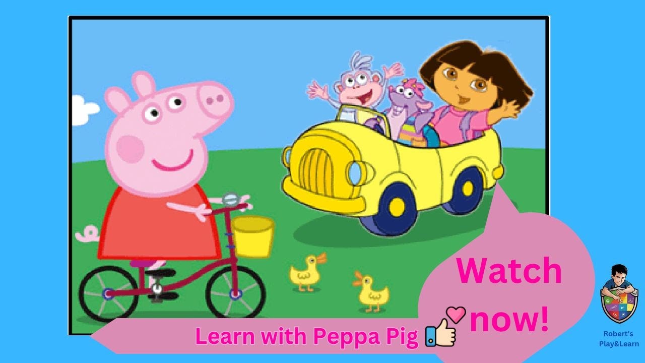 Dora Meets Peppa Pig | Fun with Spelling, Shape Matching & Adventures ...