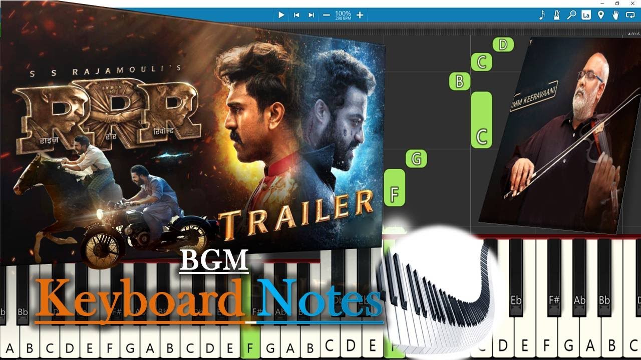RRR Trailer BGM Keyboard Notes (piano cover) | MM Keeravaani | NTR ...