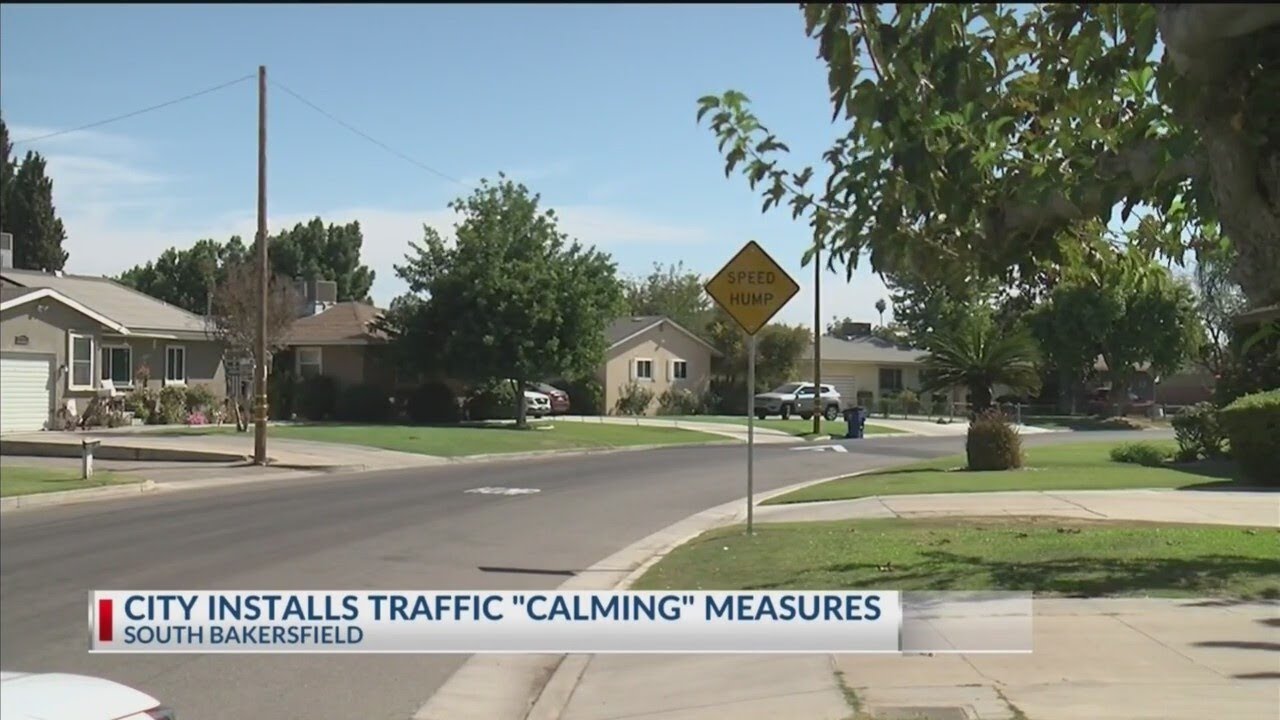 Traffic calming measures installed in south Bakersfield - YouTube