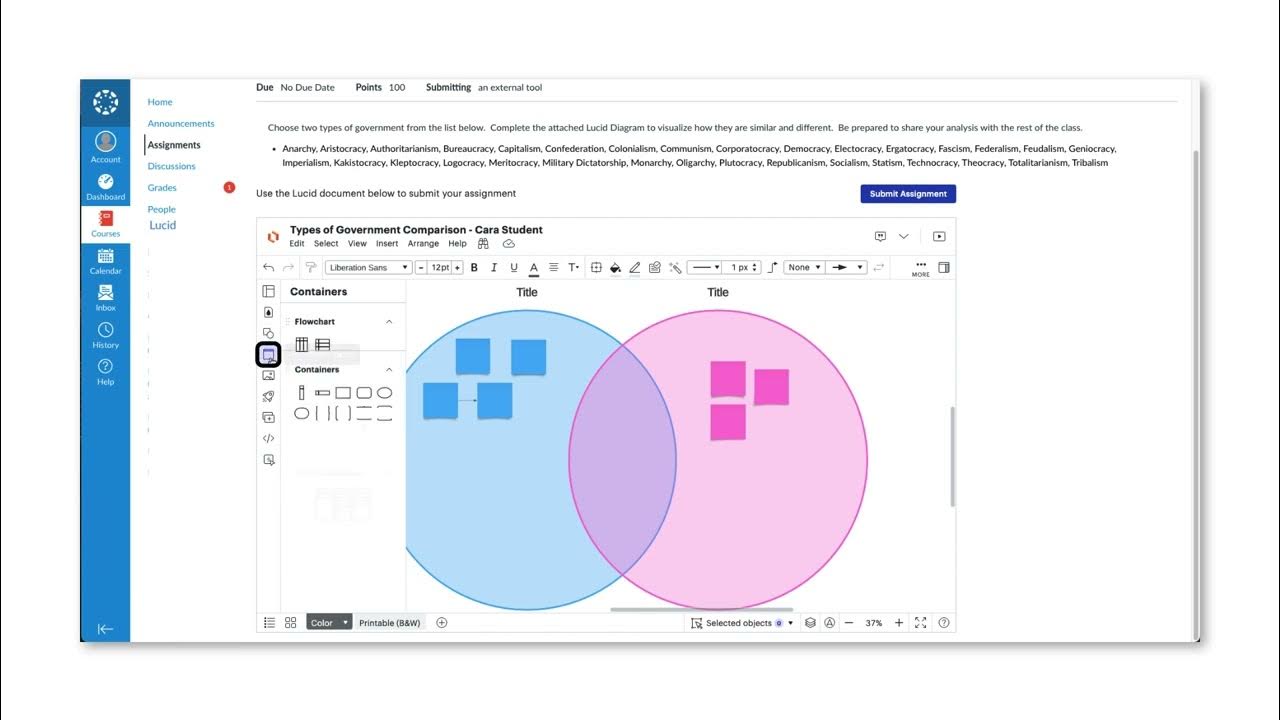 How to complete a Lucidchart Canvas Assignment: Student Video - YouTube