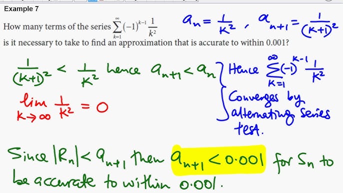 Alternating Series Estimation Theorem Review For Final