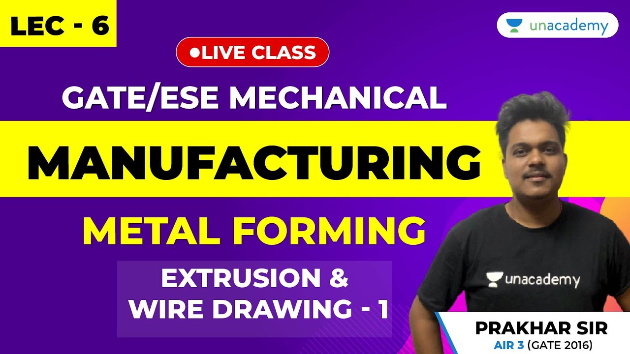 Extrusion & Wire Drawing - 1| Lec 6 | Manufacturing Full Course | GATE ...