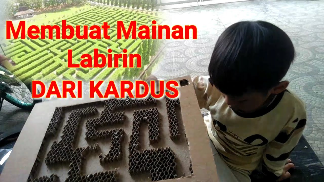 Cara membuat mainan labirin (main kelereng) dari kardus - YouTube