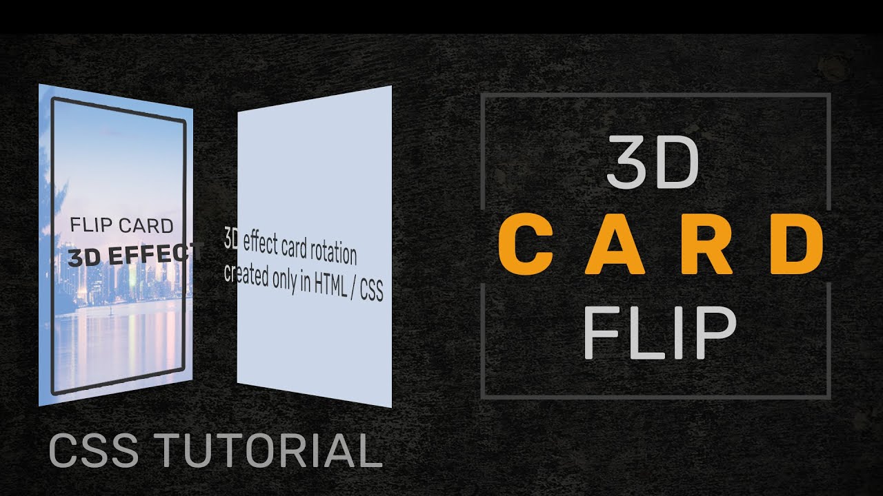 CSS 3D Flip Card | CSS Hover Effects - YouTube