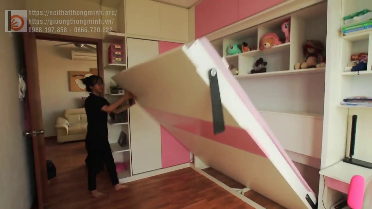 Giường Thông Minh Cho Bé | Giường Ngủ Thông Minh 1800x2000 | Giường thông minh Wallbed.vn - YouTube