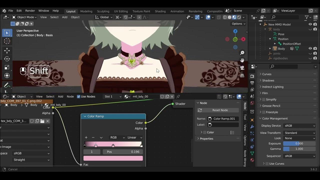 Fixing the white skin on Project Sekai models in Blender (using an ID mask in the Shader Editor ...