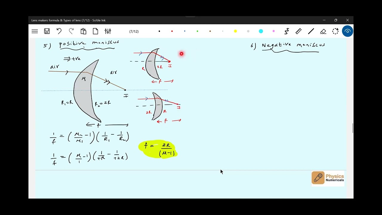13) Lens | Ray Optics Physics | focal length of positive and negative ...