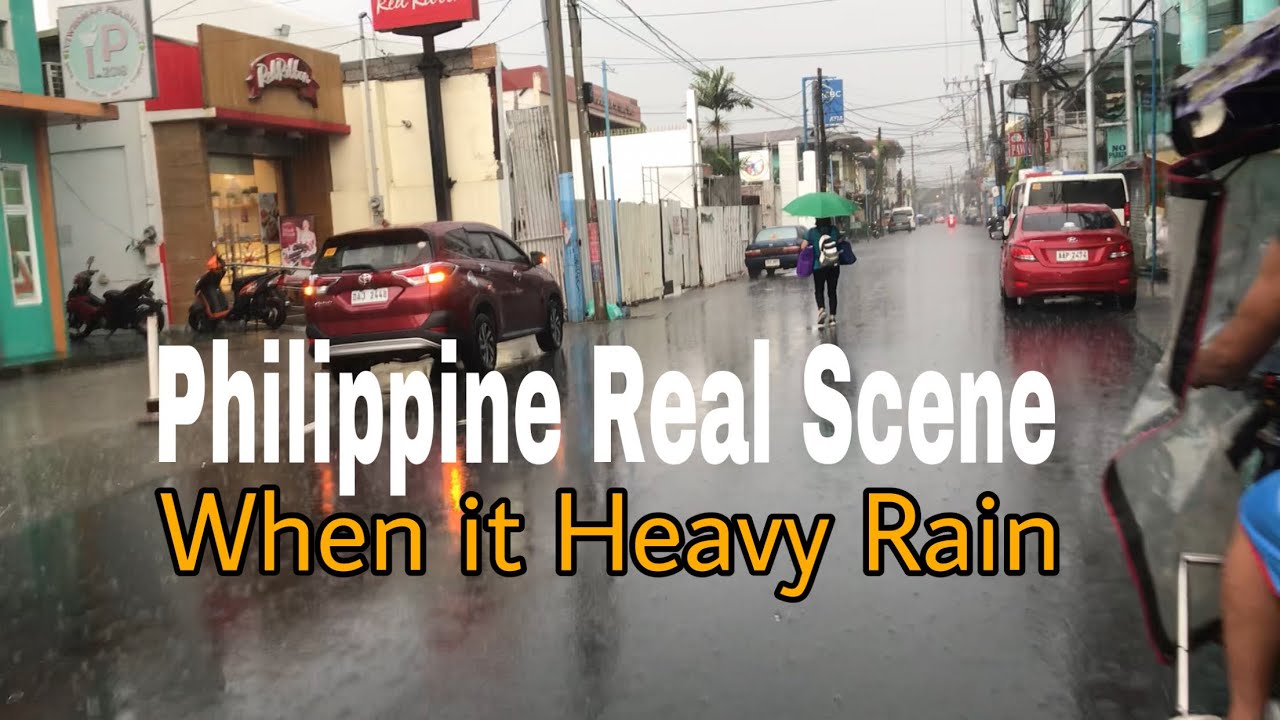 Walking in heavy rain Naic Cavite Philippines - YouTube
