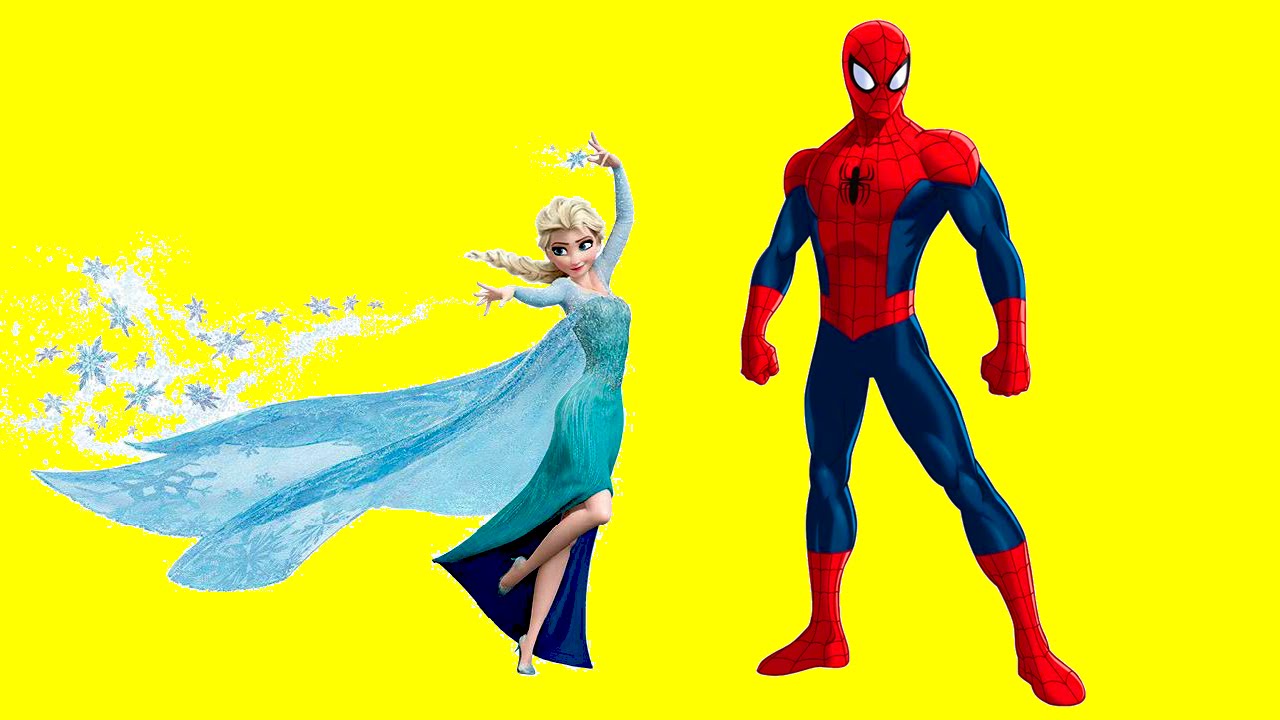 Spiderman & Frozen Elsa Nursery Rhymes Lyrics Superhero Fun USA SONGS ...