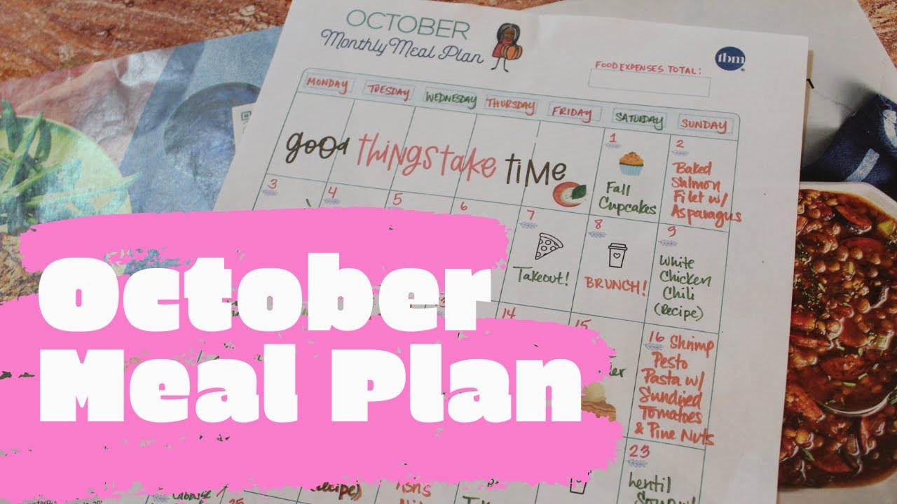 October Meal Plan| How To Create a Monthly Meal Plan Using the Budget ...
