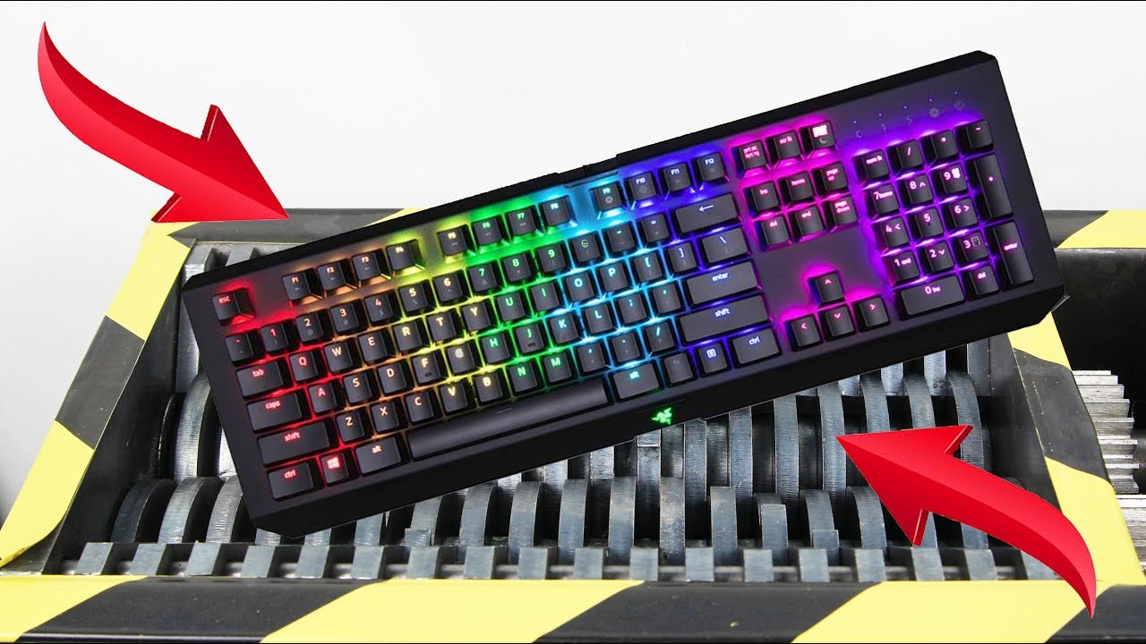 Experiment Shredding Razer Keyboard And Toys | The Crusher - YouTube