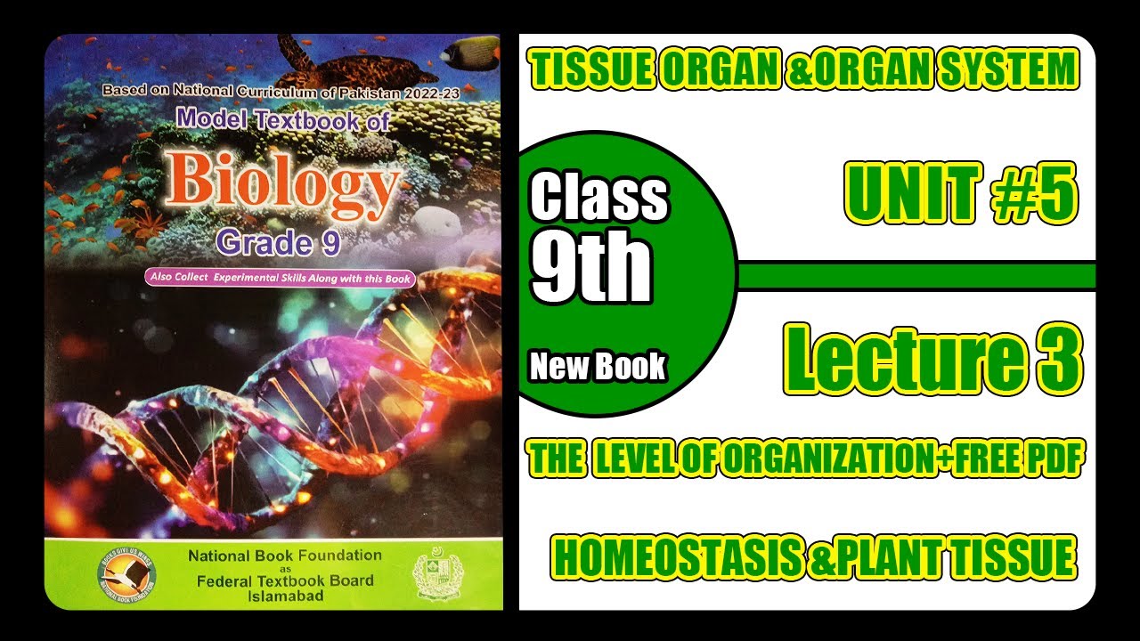 CLASS 9 BIOLOGY unit#5 THE LEVEL OF ORGANIZATION LEC.# 2 FEDRAL BOARD ...