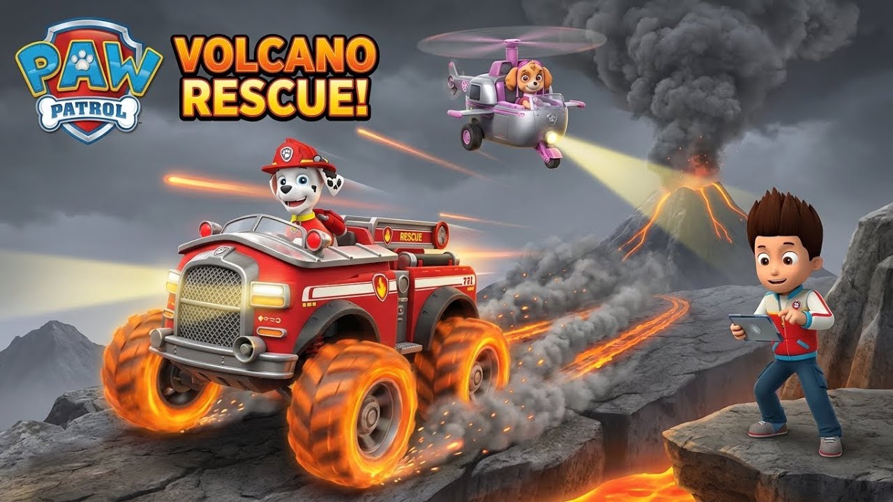 PAW Patrol: Rescue Wheels – The Volcanic Ash Ascent! 🌋🛞 | Monster Tires ...