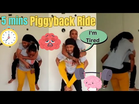 [4k]5 mins Piggyback Lift & Carry Fitness Exercise|Husband vs Wife ...