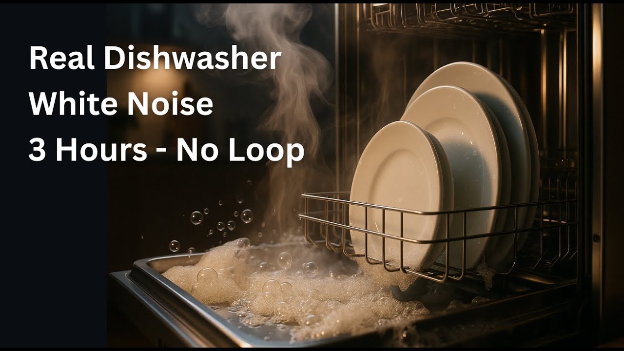 Dishwasher ASMR | 3 Hours of Continuous White Noise (No Loop) - YouTube