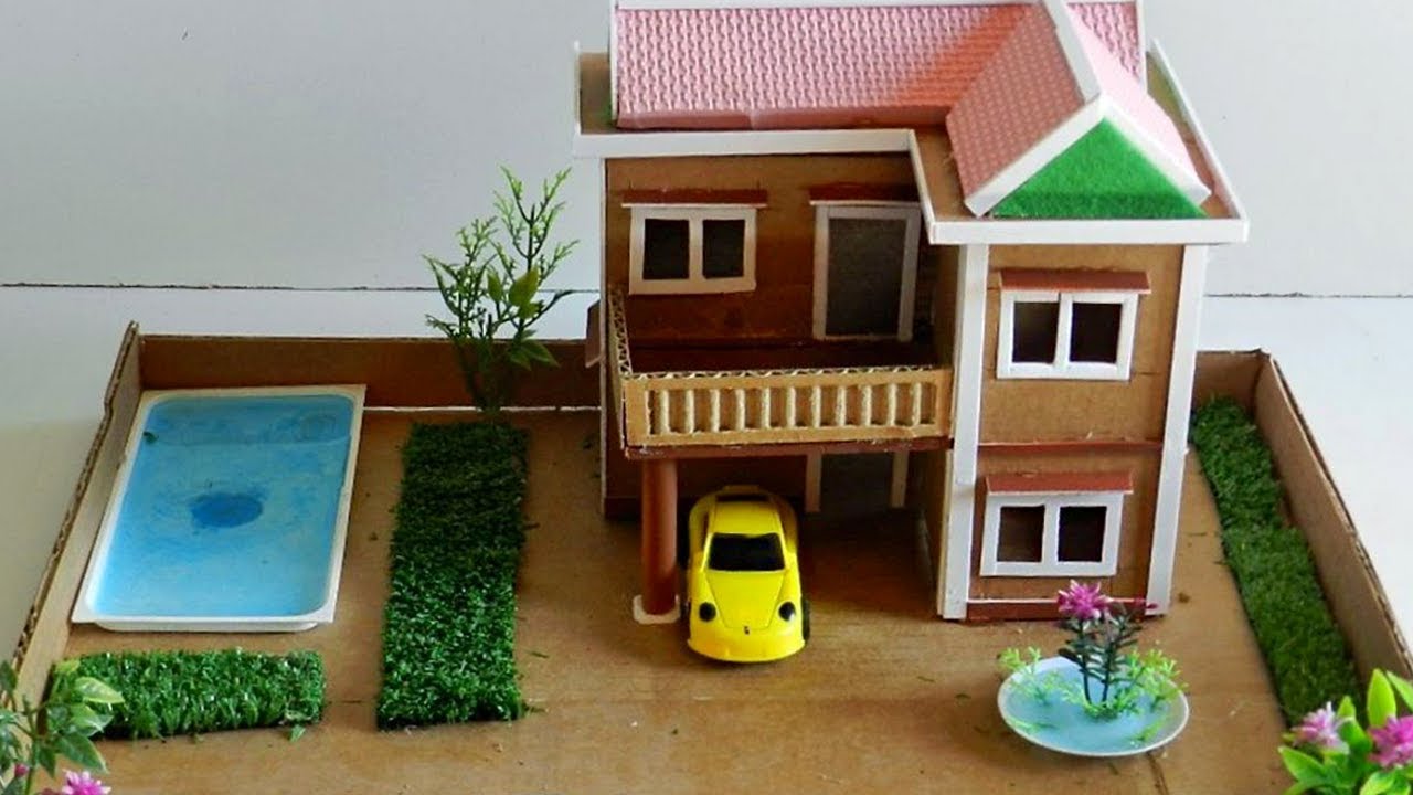 Building 2-Storey Mansion House with Swimming Pool From Cardboard #81 ...