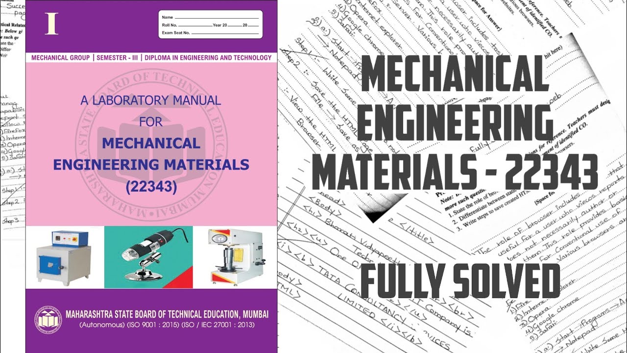 22343-Mechanical Engineering Materials | MEM | fully solved MSBTE me3i ...
