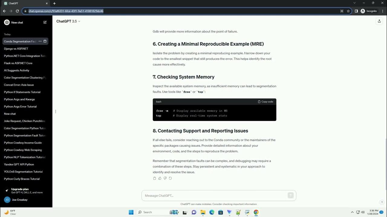 Conda Python Segmentation Fault Core Dumped Youtube