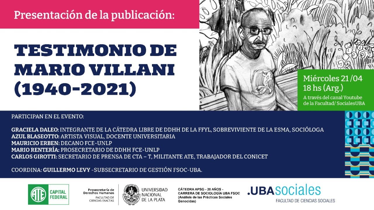 Presentación del Testimonio de Mario Villani (1940-2021) - YouTube