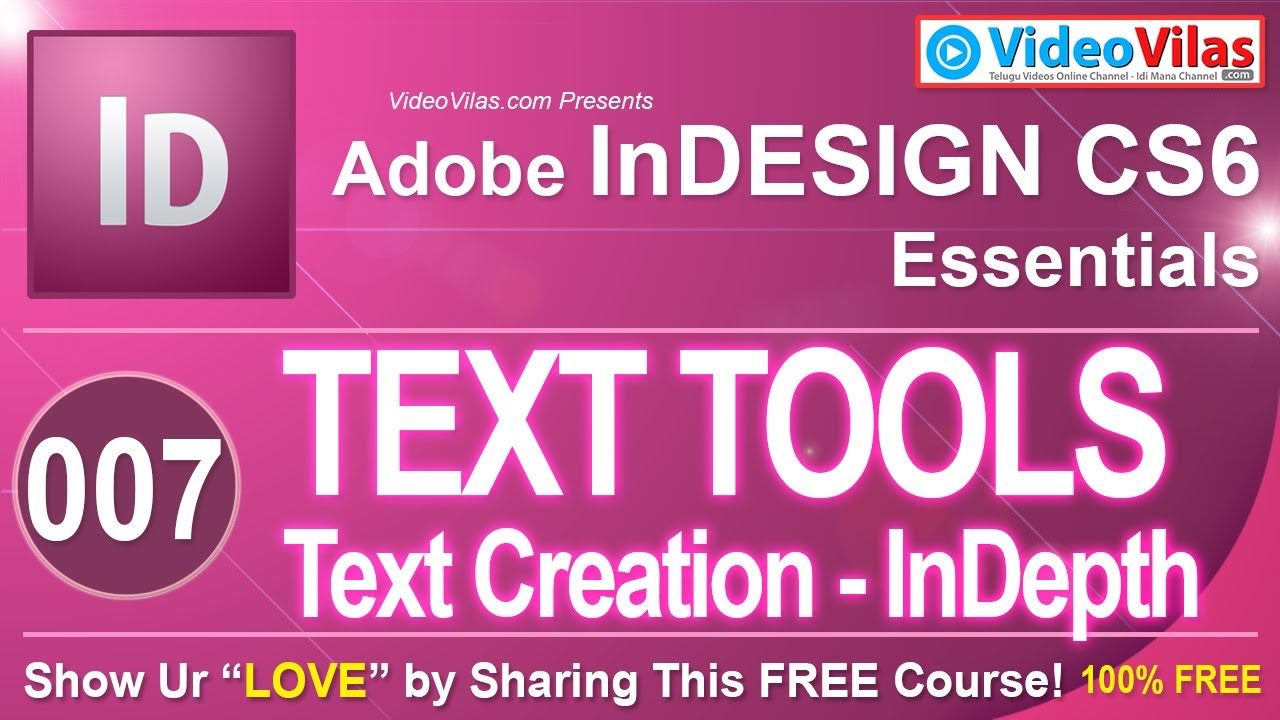 Adobe InDesign Tutorials (Telugu) - 07 - Text Creation & Styles ...