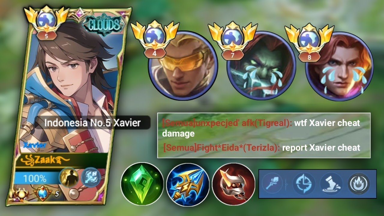 TUTORIAL XAVIER LAWAN META TERIZLA & TIGREAL | TOP GLOBAL XAVIER MLBB - YouTube