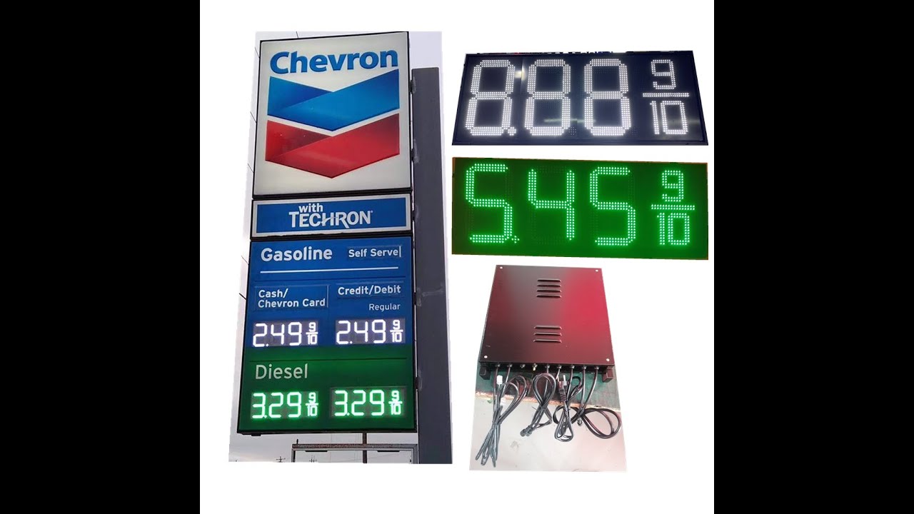 rf remote control led gas price signs - YouTube