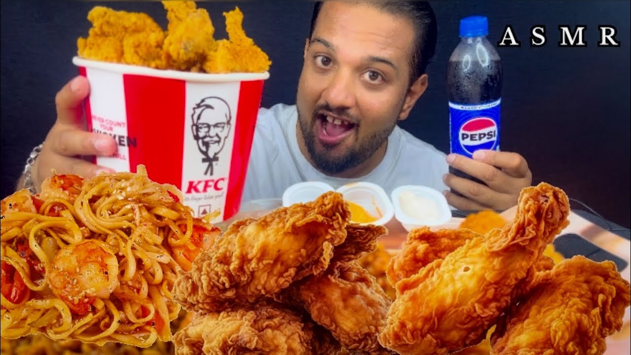 ASMR KOREAN FRIED CHICKEN | ASMR EATING SPICY KOREAN NOODLES , SPICY ...