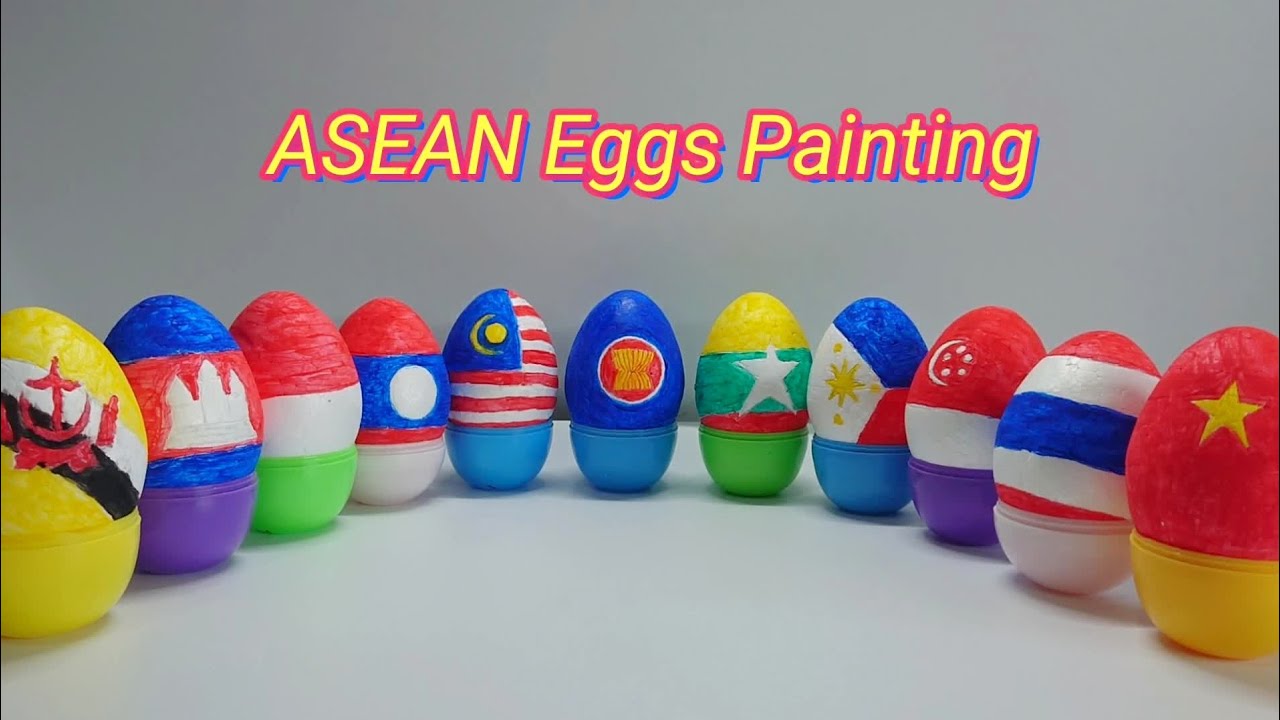 ASEAN Egg Flags Painting ระบายสี ไข่ธงอาเซียน Easter Xmas Party Decor ...