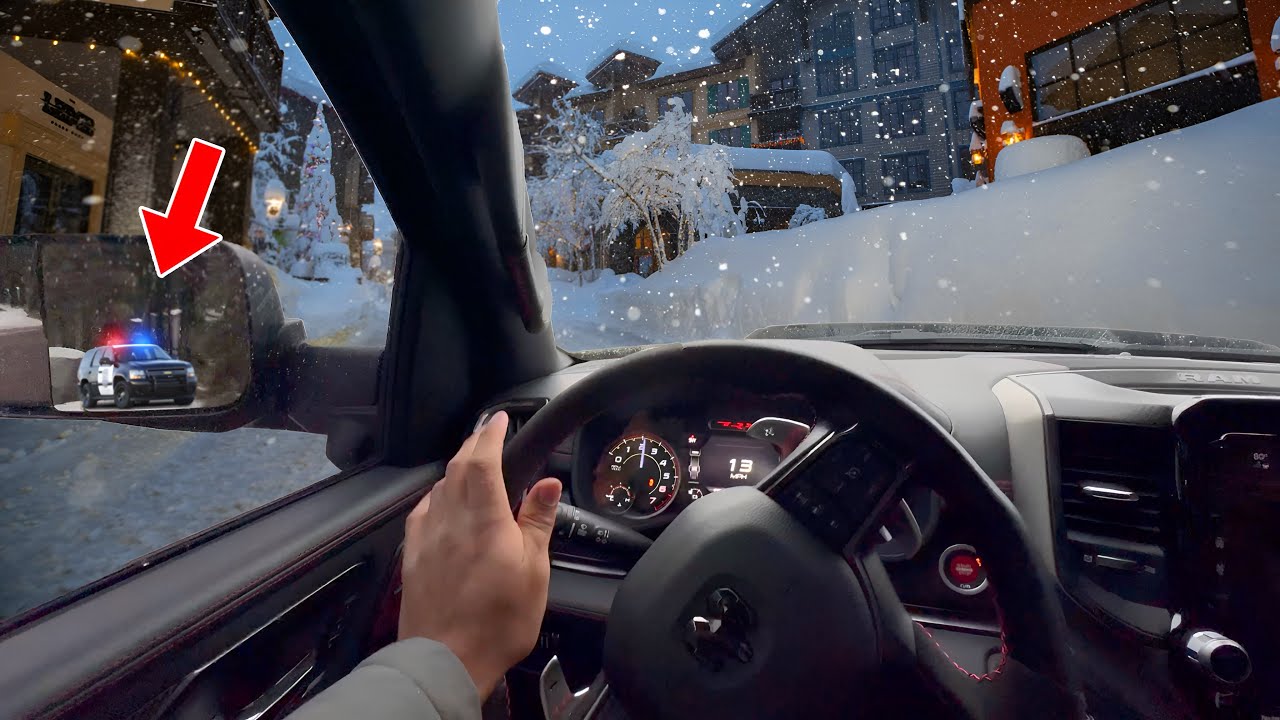 SLIDING OUR 737HP RAM TRX IN THE SNOW! *COPS CALLED* - YouTube