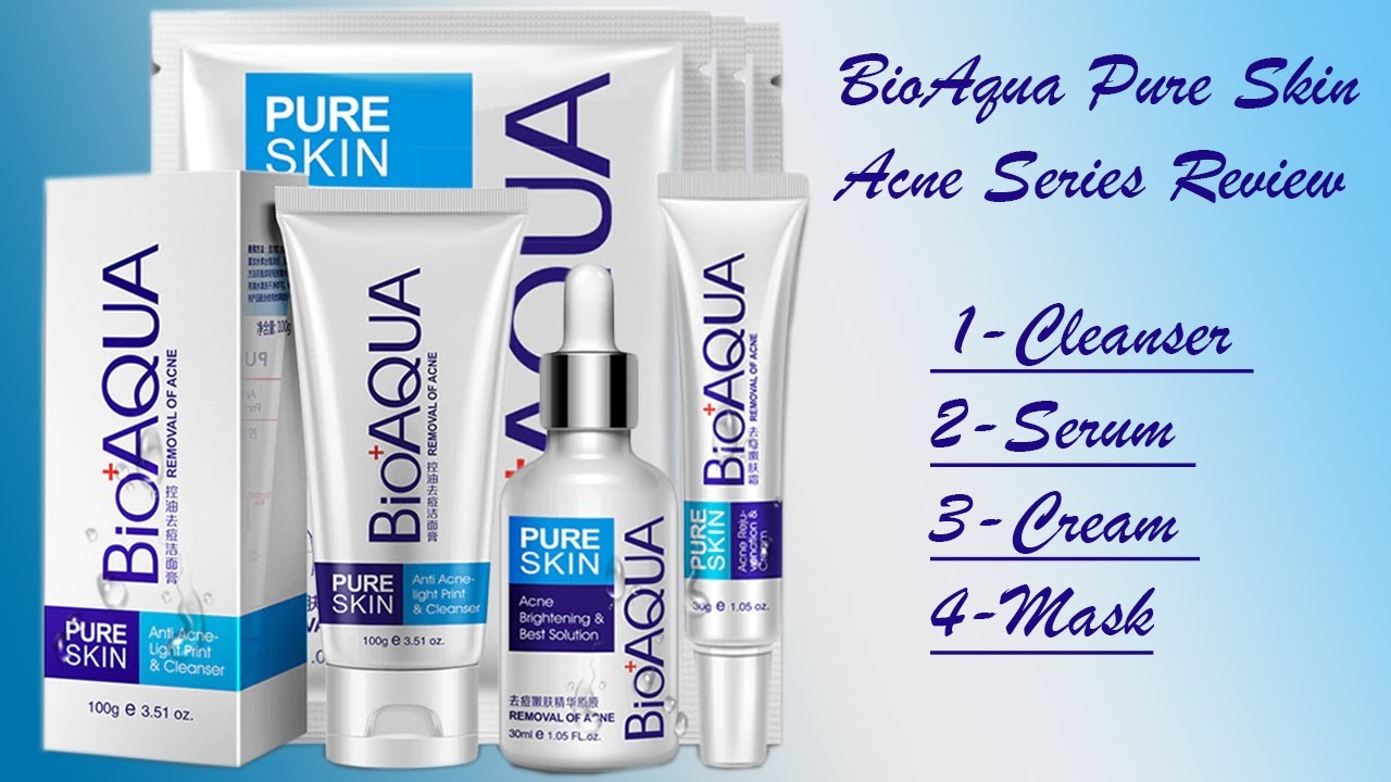BIOAQUA Pure Skin Acne Series Review / BIOAQUA Cream, Cleanser, Serum ...