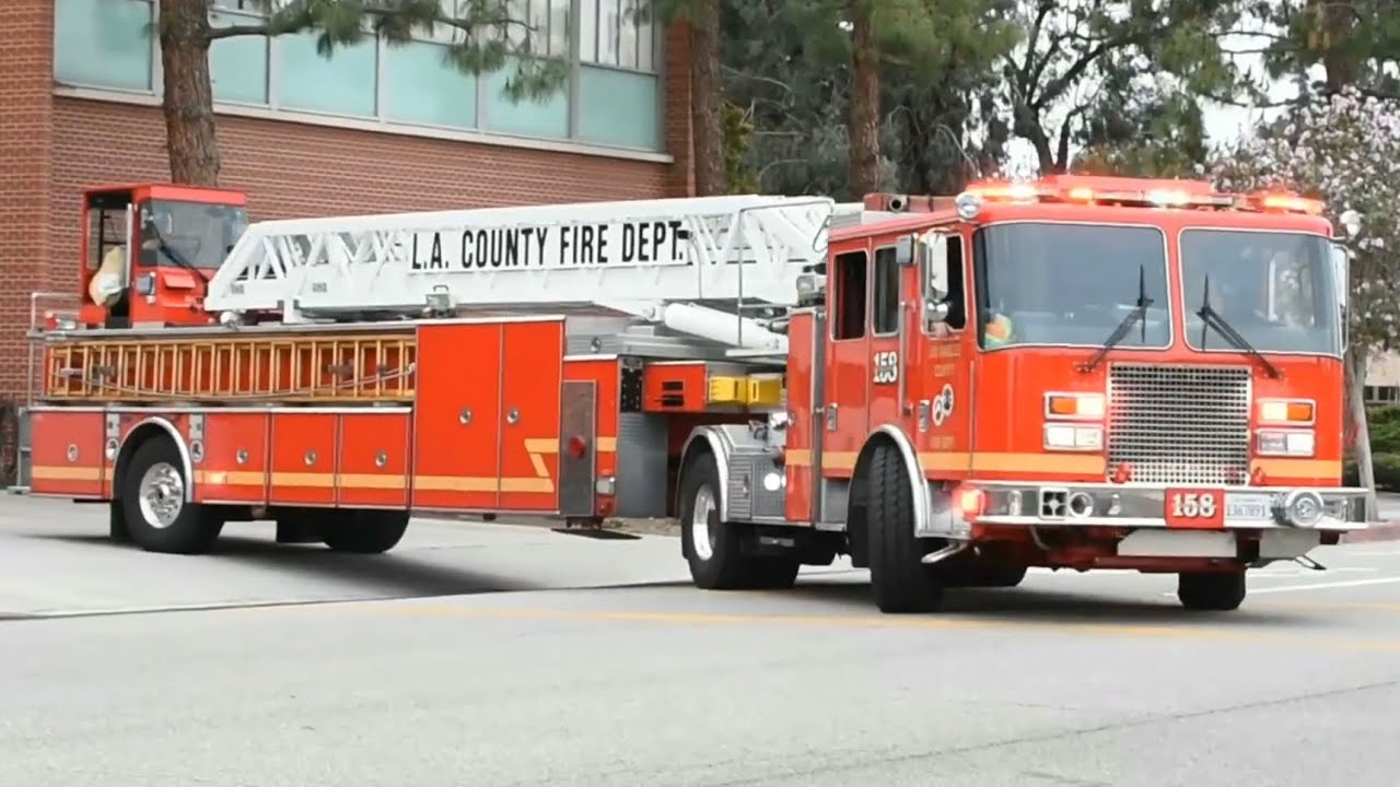 LACo.FD Quint 158, Squad 158 - YouTube