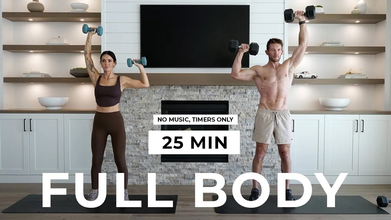 25 Min FULL BODY DUMBBELL STRENGTH WORKOUT [Beginner + Advanced] // No ...