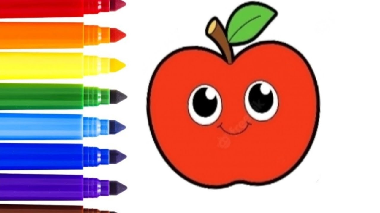 How To Draw A Apple🍎 for kids. - YouTube
