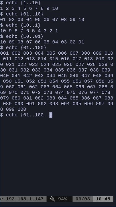 02 Linux Shell Counting With Brace Expansions Youtube