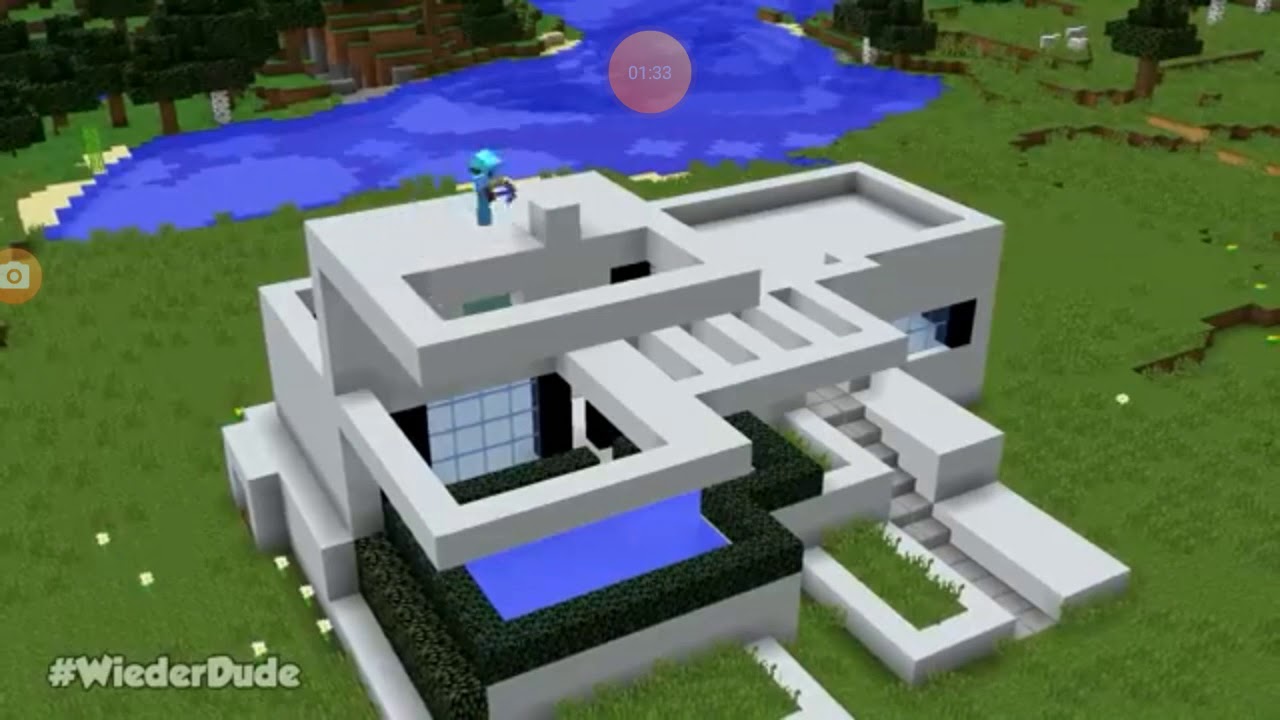 Real modern house in minecraft.steve and Alex make a house.#2 - YouTube