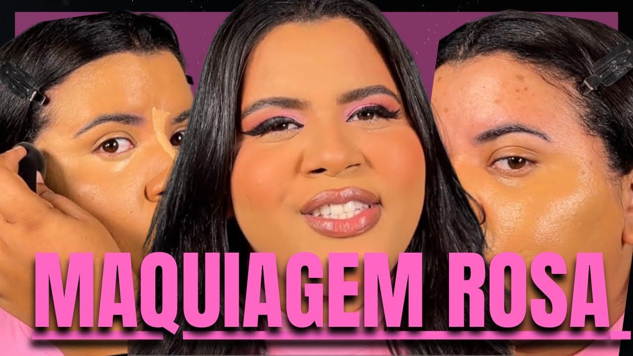 TUTORIAL MAQUIAGEM ROSA *MAKE COMPLETA* - YouTube