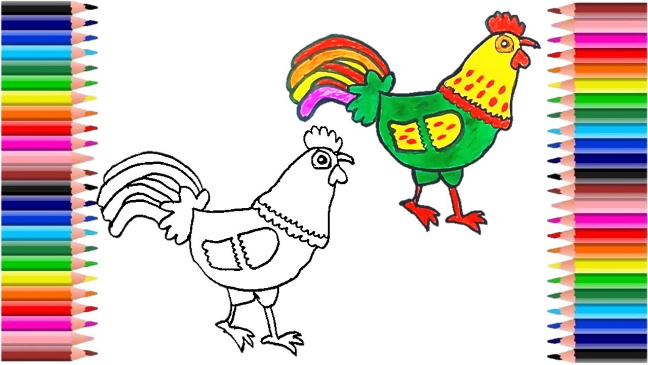 How to Draw and Color a Hen for Kids || Step by Step Tutorial || Hen ...